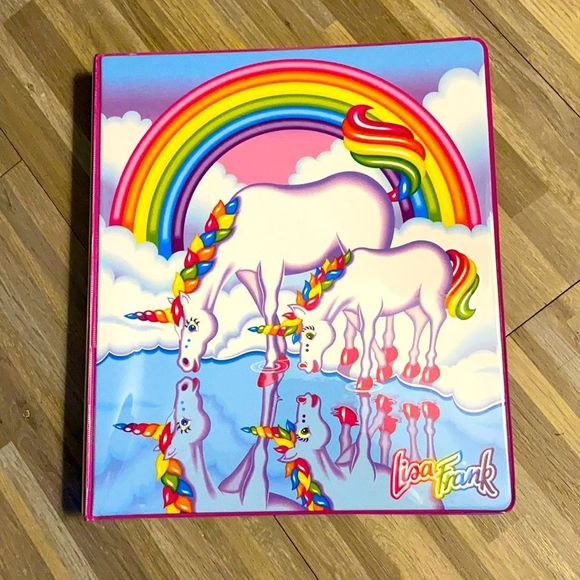 Lisa Frank | Office | Lisa Frank Unicorn Markie Celeste Binder Rainbow Vintage Retro New Folder ...